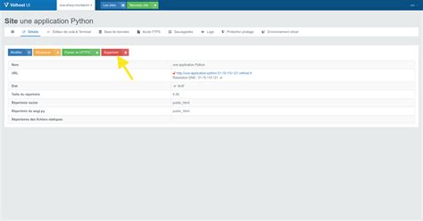 Supprimer une application Python by Vélhost