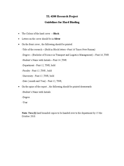 Guidelines For Hard Binding Pdf