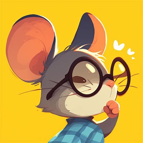 Premium Vector A Smart Mouse Teacher Cartoon Style