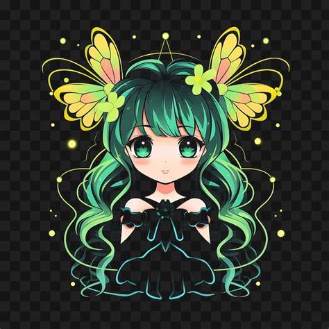 Premium Psd Tshirt Design Of Innocent Chibi Girl With Braided Hair