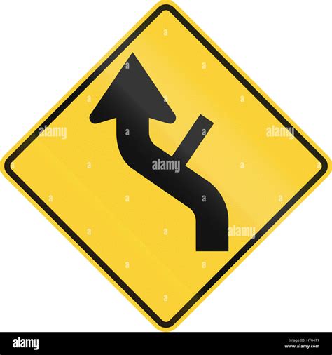 United States Mutcd Warning Road Sign Intersection In Curve Stock
