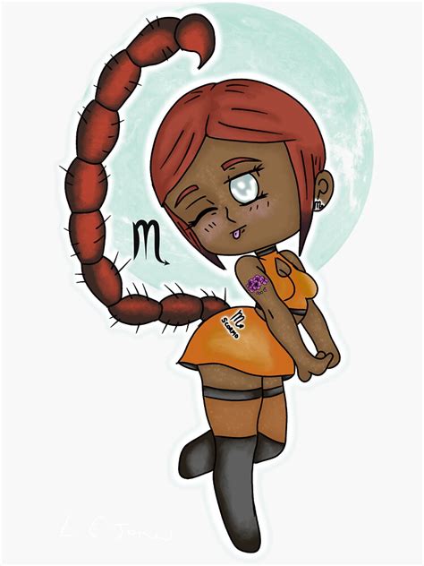 Chibi Scorpio Zodiac Sign Sticker For Sale By Luned Redbubble