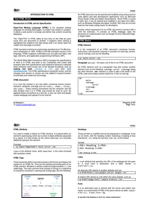 01 handout 1 download free pdf html html element