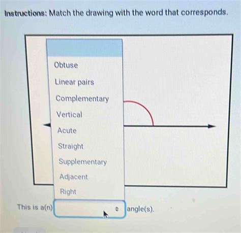 Solved Instructions Match The Drawing With The Word That Corresponds