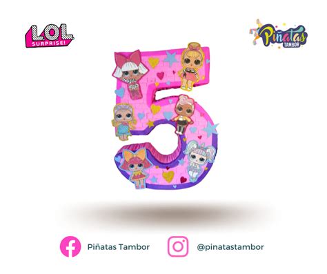 Piñatas Tambor Piñata Personalizada Número 5 Temática Facebook