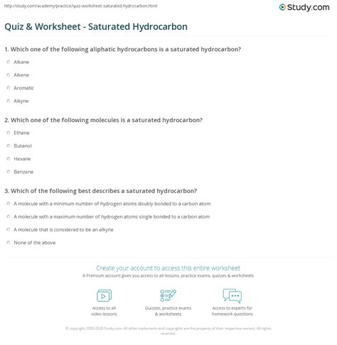Saturated Hydrocarbon Examples