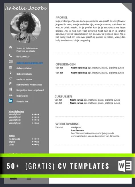 CV Voorbeeld Design Gratis Een Professioneel CV Maken