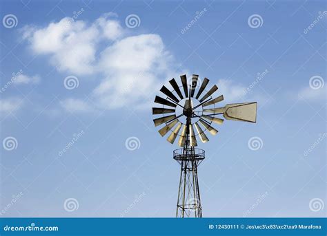 Wind Mill Stock Image Image Of Blowing Metal Fence 12430111