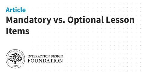 Mandatory Vs Optional Lesson Items Ixdf