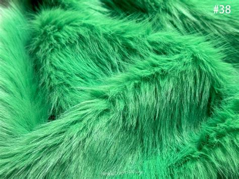Emerald Green Faux Fur Fabric Luxury Long Pile Fox Fur For Fursuit
