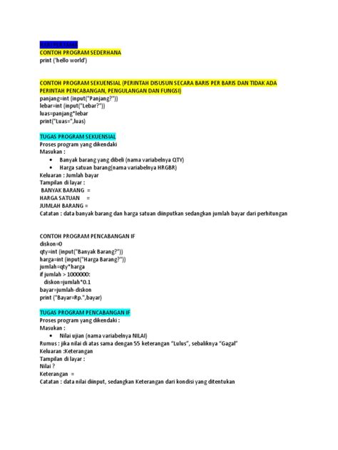 Rumus Python Untuk Program Sederhana Pdf Pengelolaan Keuangan
