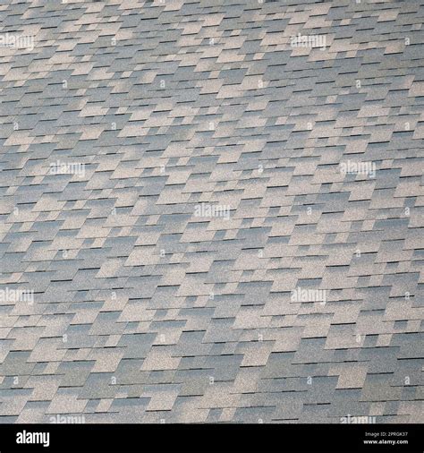 Flexible Shingles Of Bitumen Roofing Surface Background Mosaic Texture Of Flat Roof Tiles With