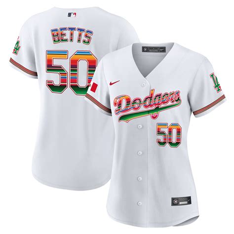 Mookie Betts Womens Los Angeles Dodgers Mexico Baseball Limited White