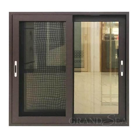Best Brown Coffee Color Aluminum Sliding Window With Security Mesh China Brown Coffee Color