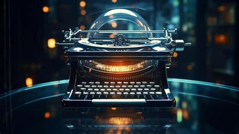 Premium Photo A Typewriter With A Light On Top