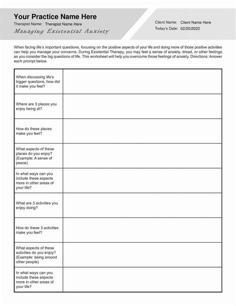 Existential Therapy Worksheet Bundle Editable Fillable Printable Pdfs