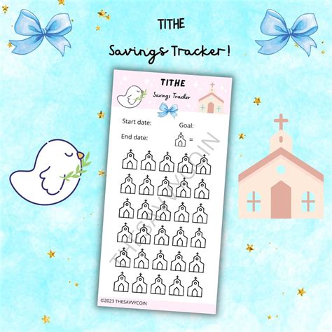 Tithe Savings Challenge Tithe Savings Challenge For A6 Cash Envelopes Printable Cash Binder
