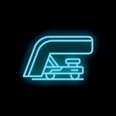 Neon Sign Of Modern Tram Passing Under Bridge Overpass 52898224 Vector