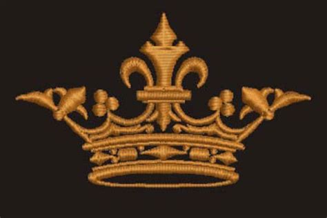 Crown Embroidery Design 3 Sizes 160mm 100 Mm Width 4 Etsy