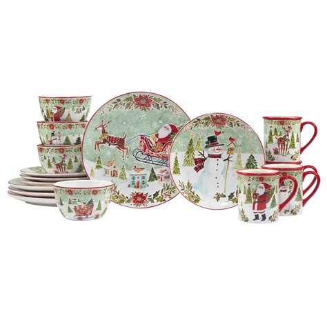 Certified International 16 Piece Joy Of Christmas Dinnerware Set