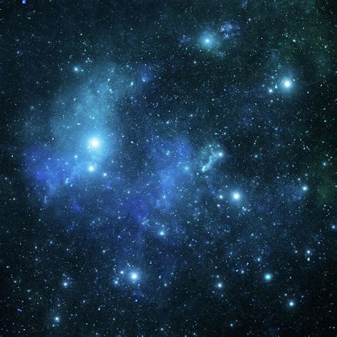 Blue Space Galaxy By Sololos