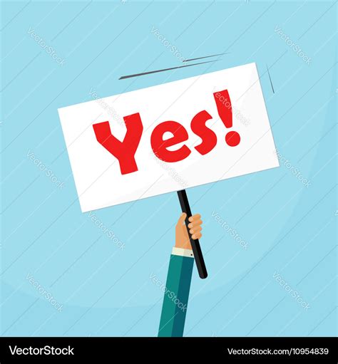 Yes Answer Hand Holding Royalty Free Vector Image