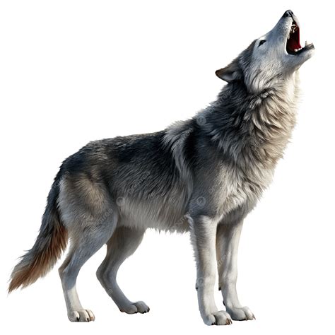 Howling Gray Wolf Clipart Illustration Isolated On Black Background Howling Gray Wolf Wolf