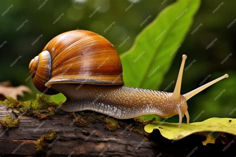 Premium Ai Image A Snail On A Log
