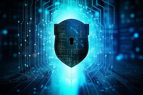 Premium Photo Hitech Shield Of Cyber Security Digital Data Network