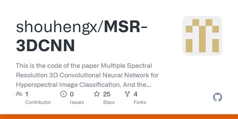 Github Shouhengx Msr Dcnn This Is The Code Of The Paper Multiple Spectral Resolution D