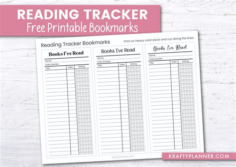 Free Printable Book Tracker Bookmarks To Chart Your Reading Journey
