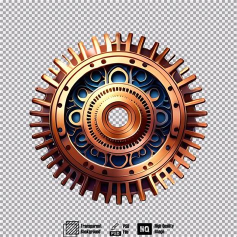 Ornate Gear With Circular Pattern Premium Ai Generated Psd