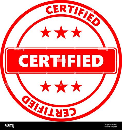 Certified Text Stamp Isolated On White Round Red Color Certification