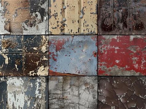 Premium Photo Patchwork Of Oxidized Colorflecked Metal Panels