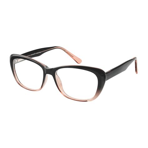 Petra Square Black Orange Reading Glasses For Women Efe