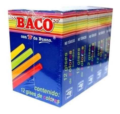 5 Cajitas De Gis De Color Total 60 Gises Baco Mercadolibre