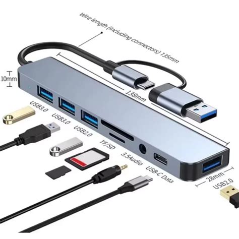 HUB Type C và HUB USB 3 0 tốc độ cao TEKKIN cổng chia usb mở rộng kết