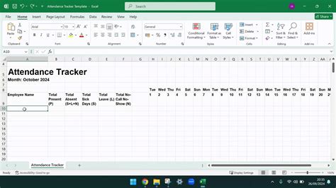 Attendance Sheet Excel Template