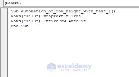 How To Autofit Row Height With Wrap Text Using Excel Vba Methods