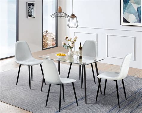 Rectangular Glass Dining Table Set