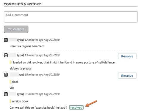 Viewing And Resolving Narrative In Line Comments
