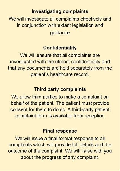 Bridge Road Medical Centre Complaints Leaflet