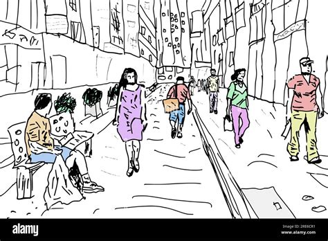 Walking People In Street Cut Out Stock Images And Pictures Alamy