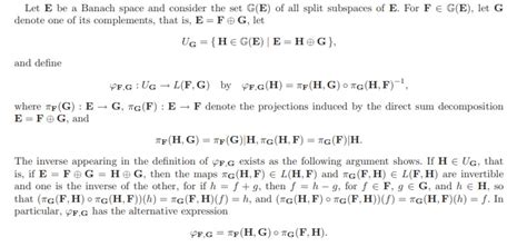 Banach Spaces Grassmann Manifold Example Abraham Marsden Ratiu