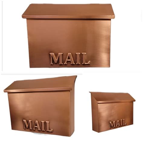 Large Flush Mount Copper Mailbox Wall Mount Mailbox Solid Copper Hand