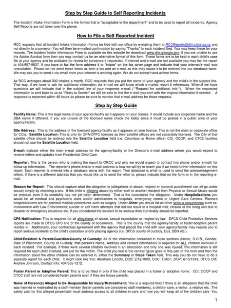 Step By Step Guide To Self Reporting Incidents Pdf