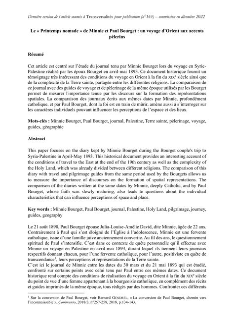 Pdf Le Printemps Nomade De Minnie Et Paul Bourget Un Voyage Dorient Aux Accents Pèlerins