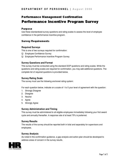 Pmc Performance Incentive Program Survey Pdf Cognition Business