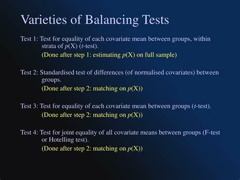Ppt Propensity Score Matching And Variations On The Balancing Test