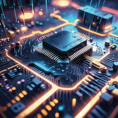 Premium Vector 3d Rendering Of Circuit Board With Cpu3 D Rendering Of